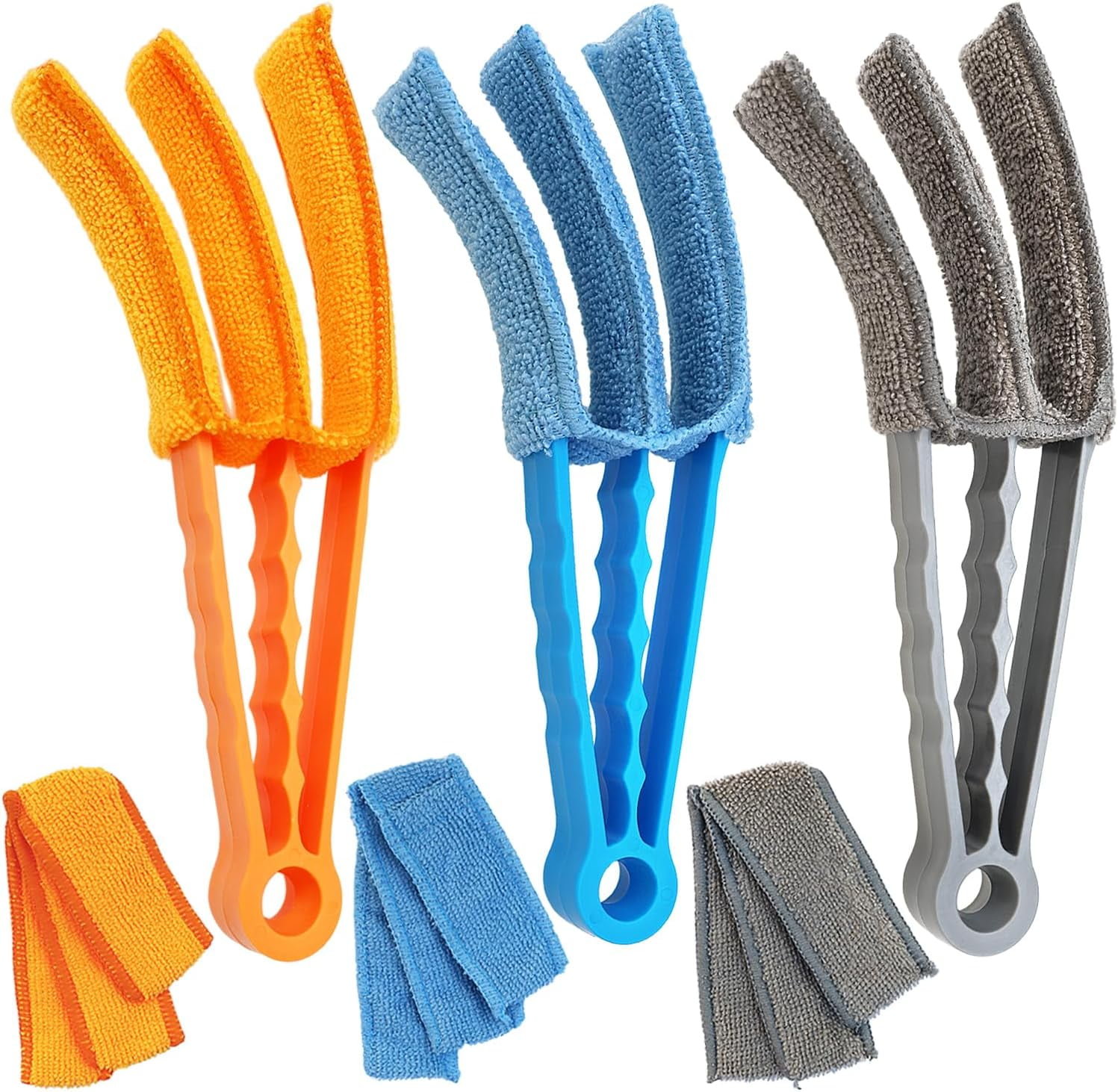 3 Pack Microfiber Feather Duster with 6 Microfiber Sleeves, Window ...