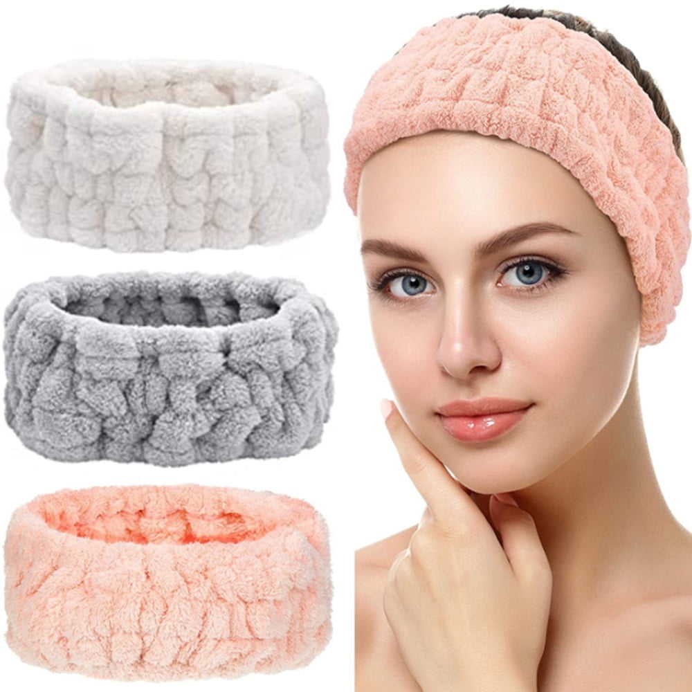 3-Pack Microfiber Spa Headbands – Bowtie Makeup & Skincare Headbands ...