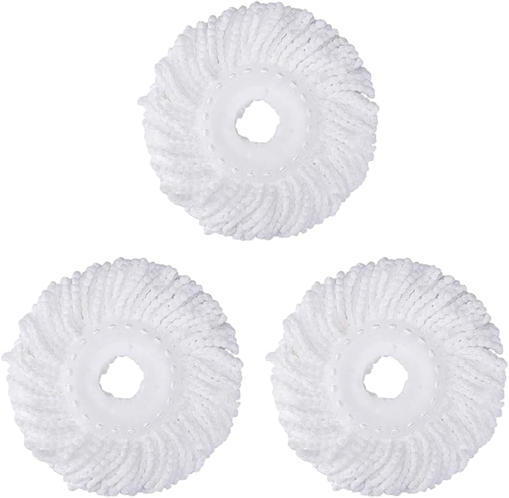 3 Pack Microfiber Spin Mop Replacement Heads, Mop Head Replacement ...