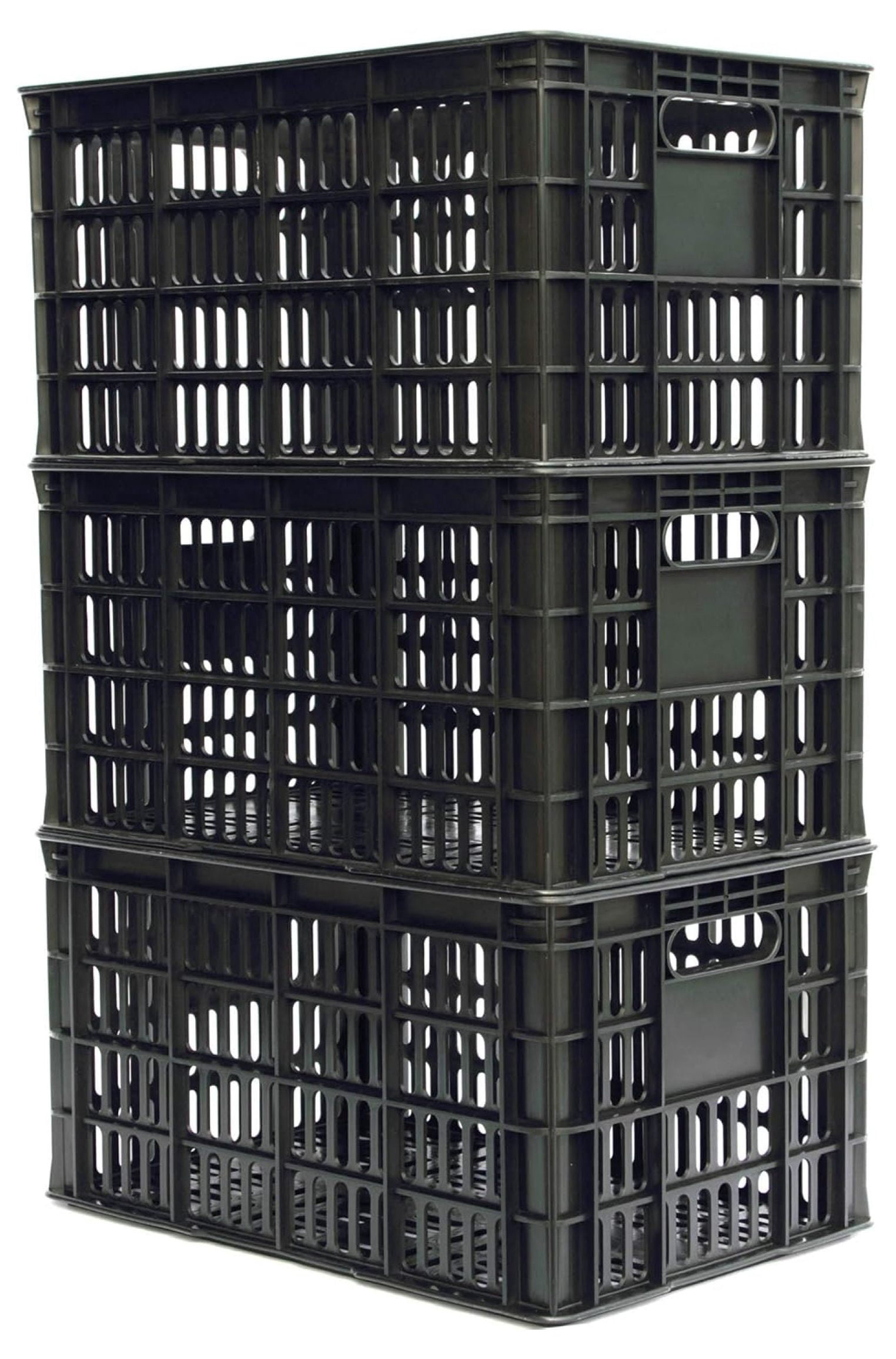 3 Pack Milk Crate 29 Quart 7 Gallon Heavy Duty Plastic Stackable ...