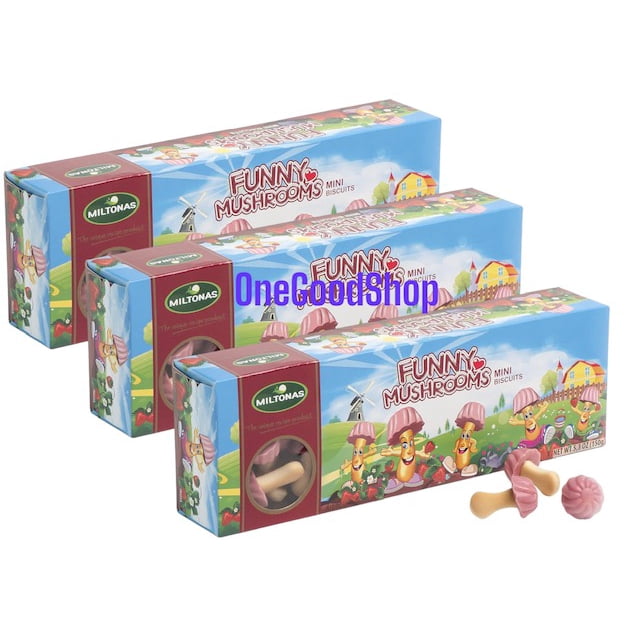 3 Pack Miltonas Chocolate Mushrooms Mini Biscuits Assortment Strawberry ...