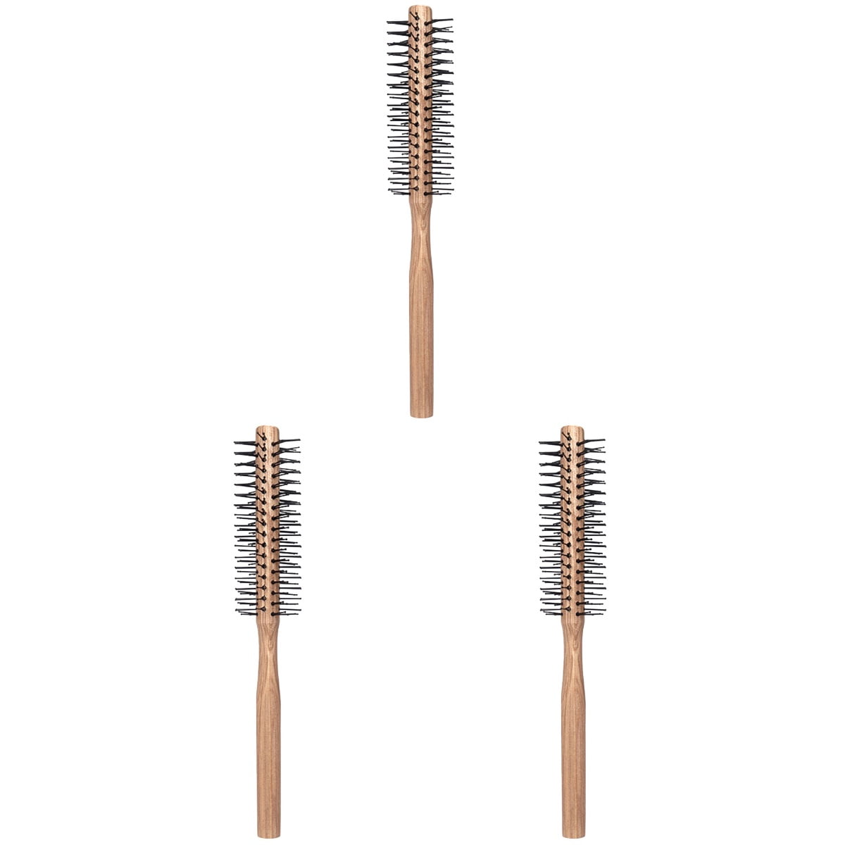 3 Pack Mini Curling Comb Small Round Brush Wood Roller for Curly Hair ...