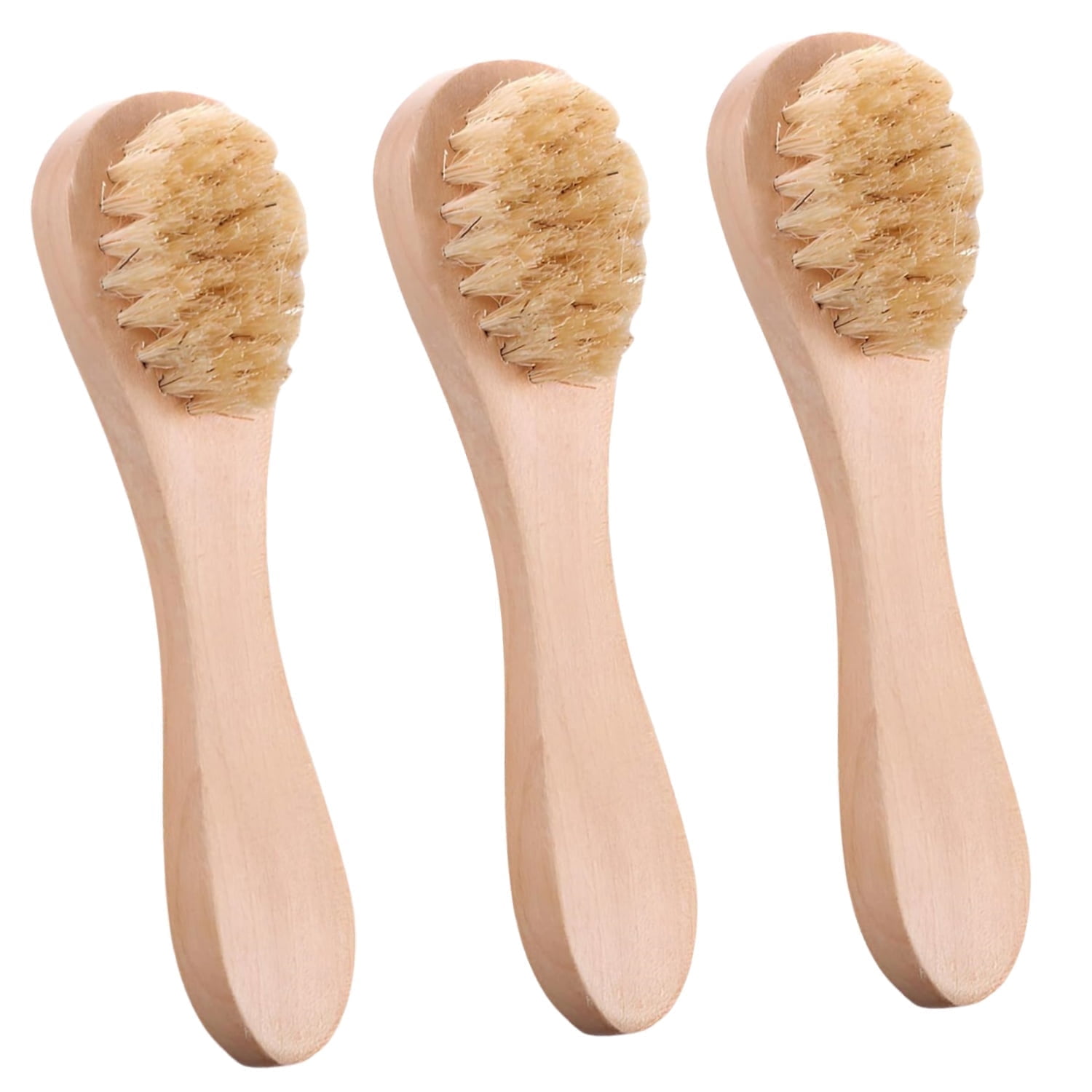 3 Pack Mini Dry Brush Set - Natural Bristle Small Body Brush for ...