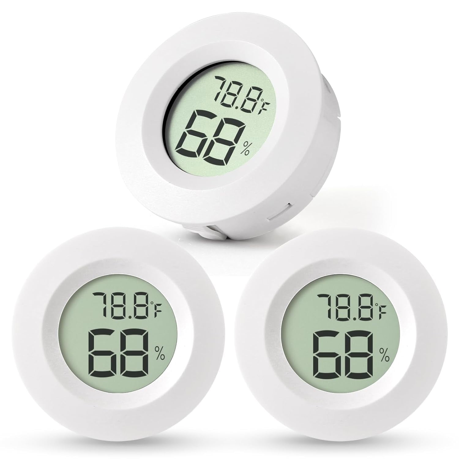 3-Pack Mini Hygrometer & Thermometer, Indoor Outdoor Digital Humidity ...