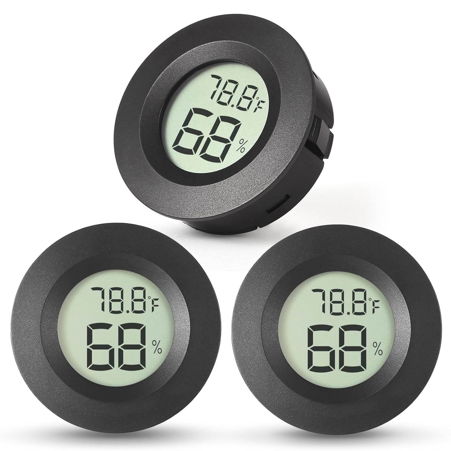 3-Pack Mini Hygrometer & Thermometer, Indoor Outdoor Digital Humidity ...