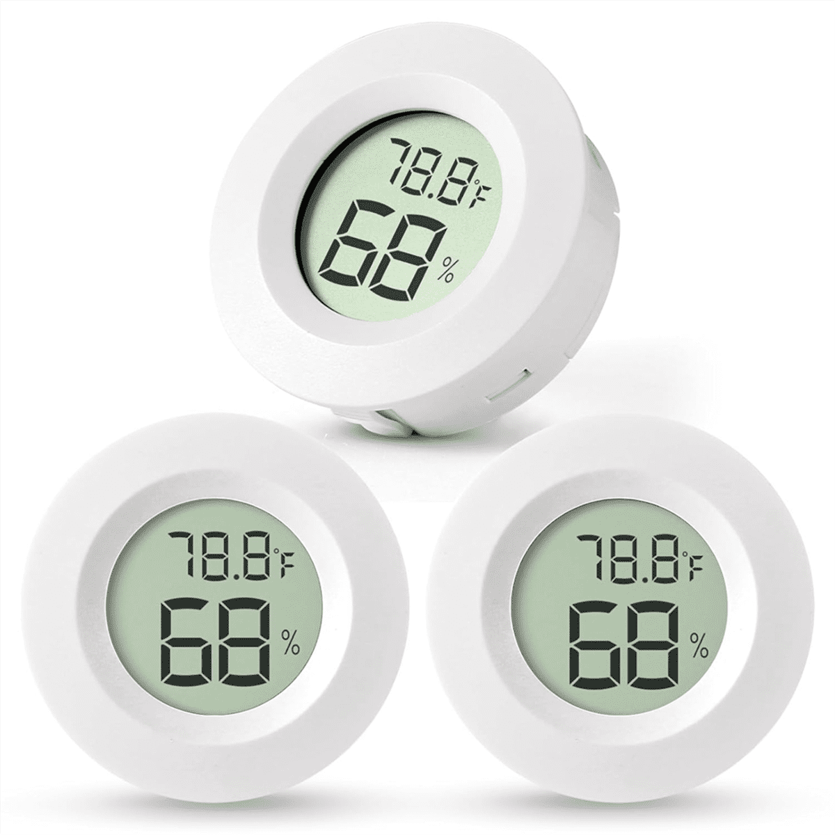 3-Pack Mini Hygrometer & Thermometer, Indoor Outdoor Digital Humidity ...