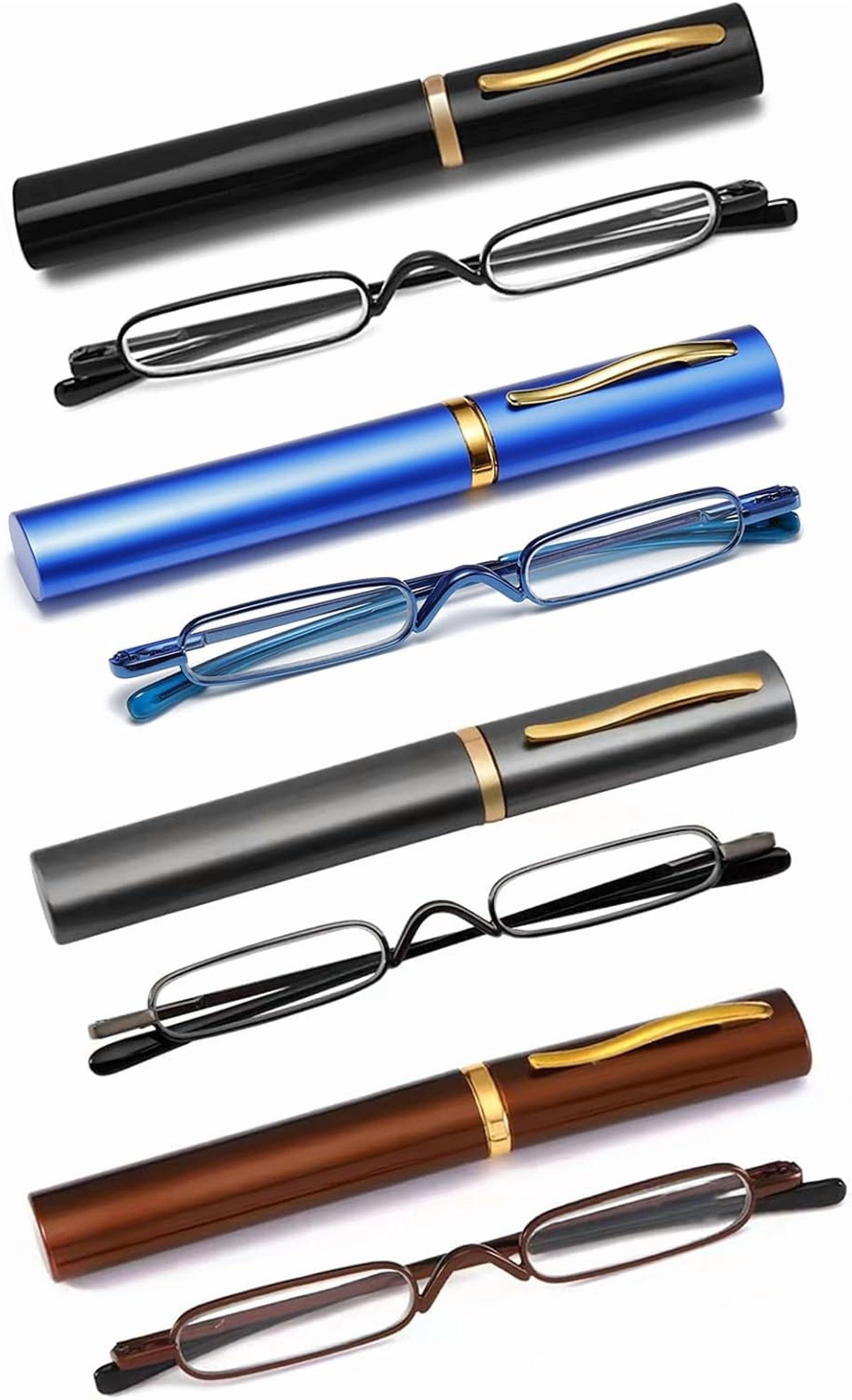 3 Pack Mini Slim Pen Reading Glasses - Compact Readers with Pen Clip ...