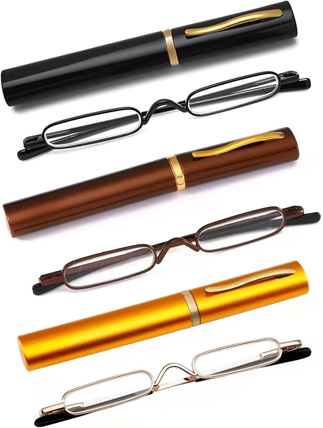 3 Pack Mini Slim Pen Reading Glasses - Compact Readers with Pen Clip ...