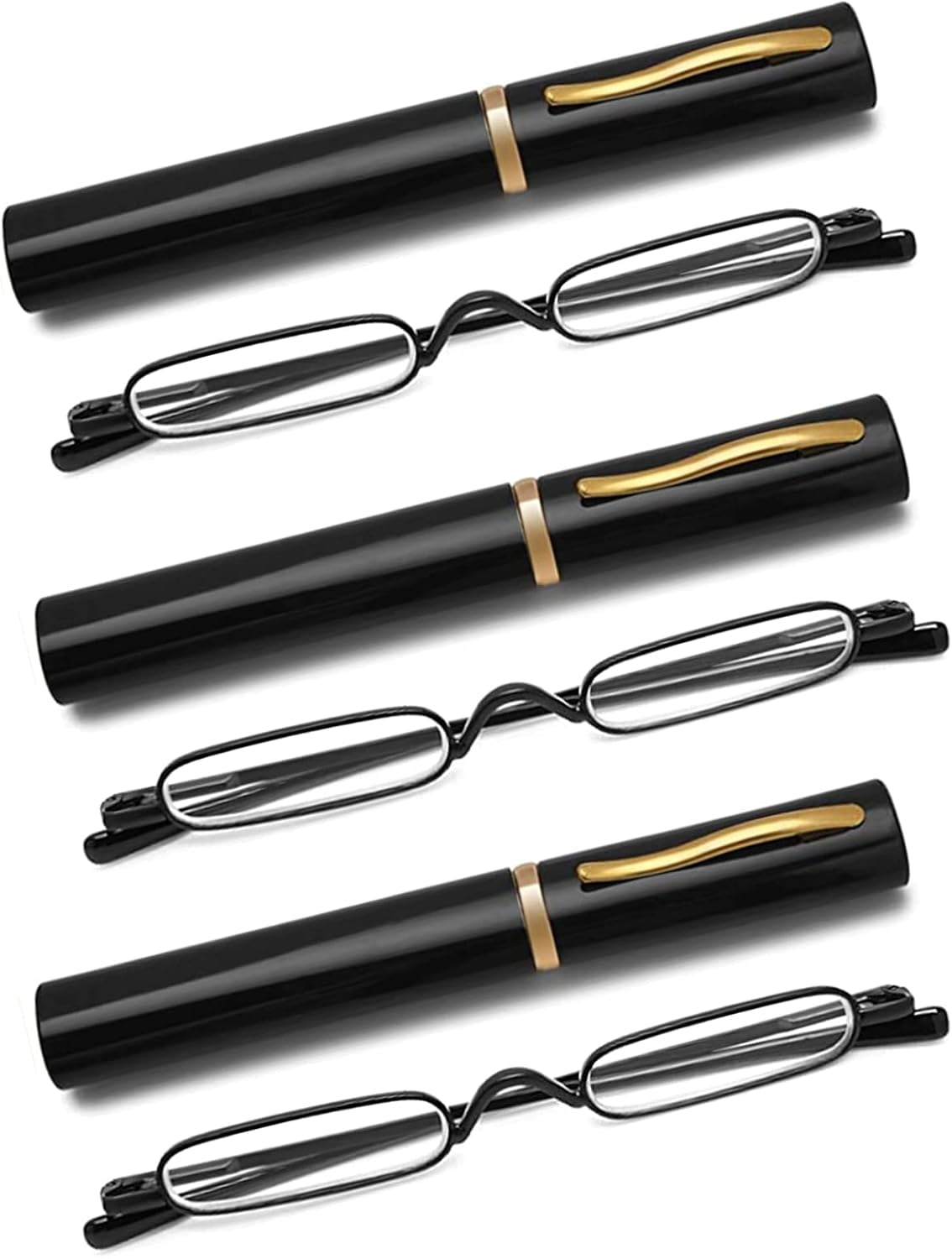 3 Pack Mini Slim Pen Reading Glasses - Compact Readers with Pen Clip ...