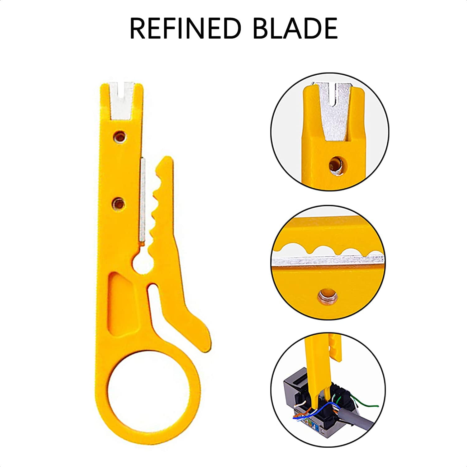 3 Pack Mini Wire Stripper, Network Wire Stripper Punch Down Cutter for ...