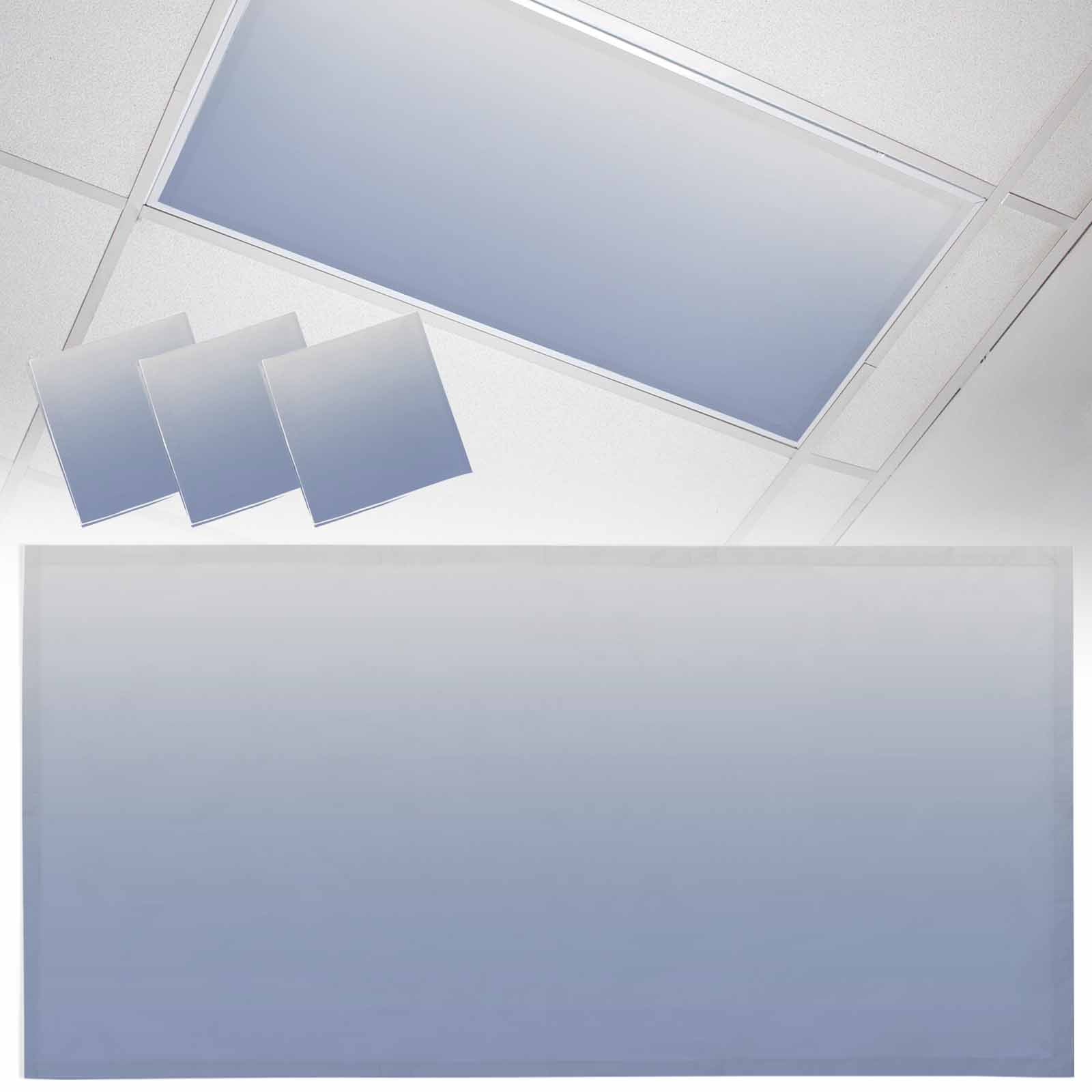 3 Pack Minimalist Blue Fluorescent Light Covers for Ceiling Lights and ...