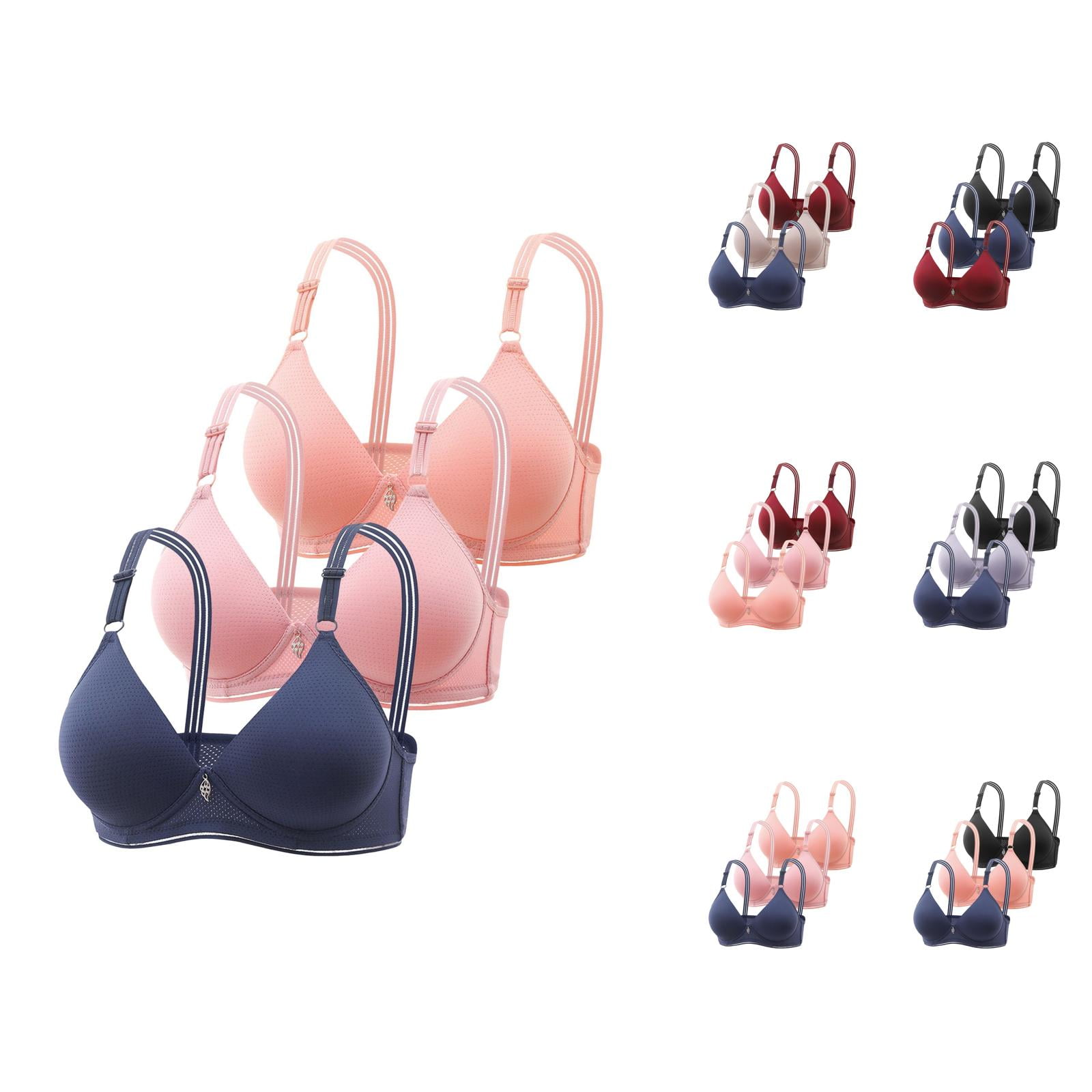 3 Pack Minimizer Bras for Women Lightweight Breathable Wireless Push Up ...