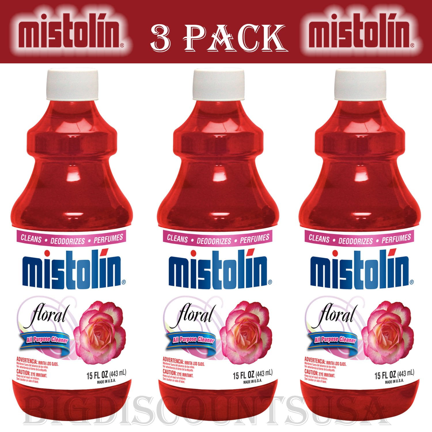 3 Pack Mistolin General All Purpose Cleaning Solution Kit Floral Scent ...
