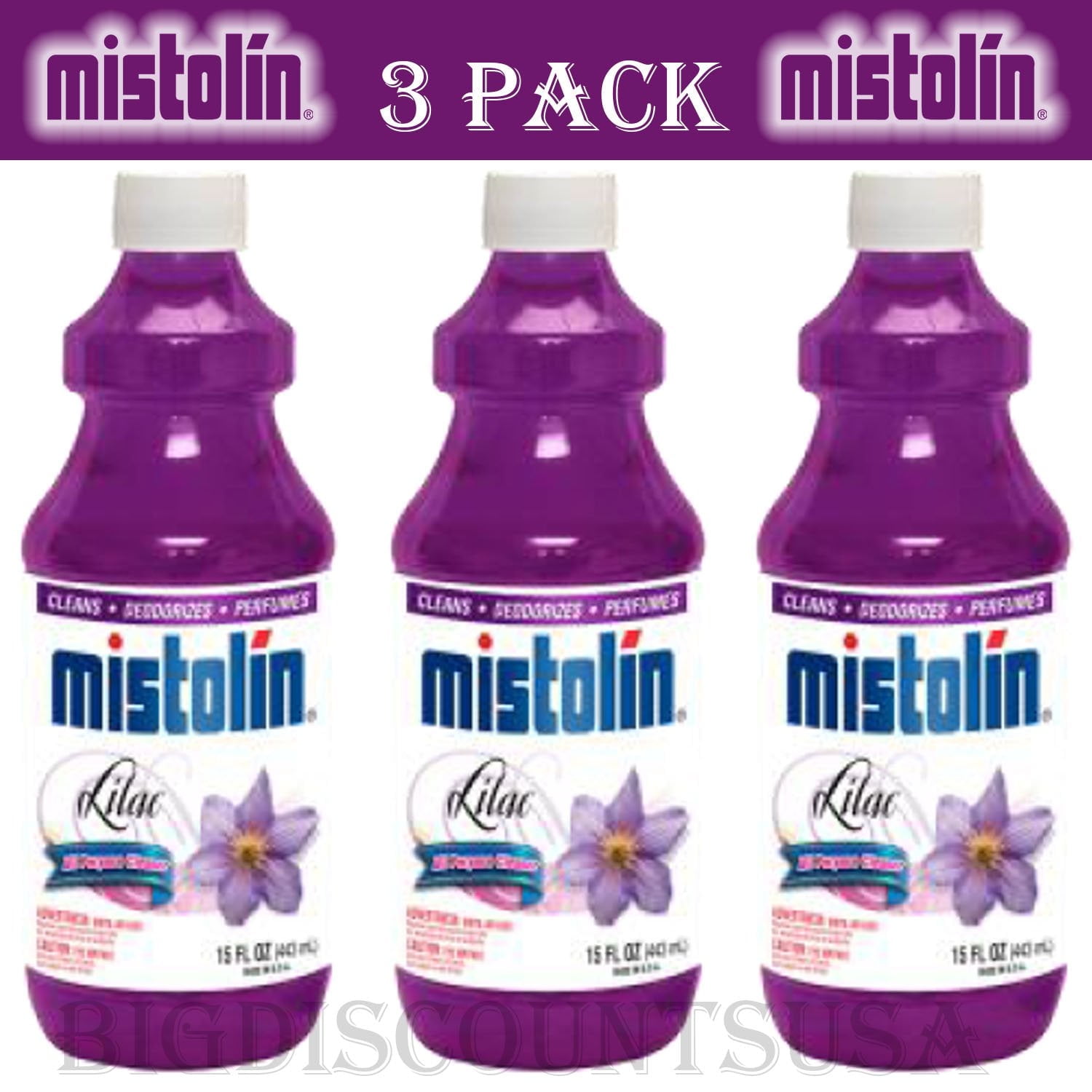 3 Pack Mistolin General All Purpose Cleaning Solution Kit Lilac Scent ...