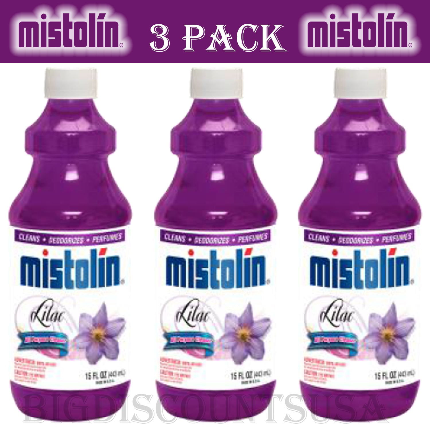 3 Pack Mistolin General All Purpose Cleaning Solution Kit Lilac Scent ...
