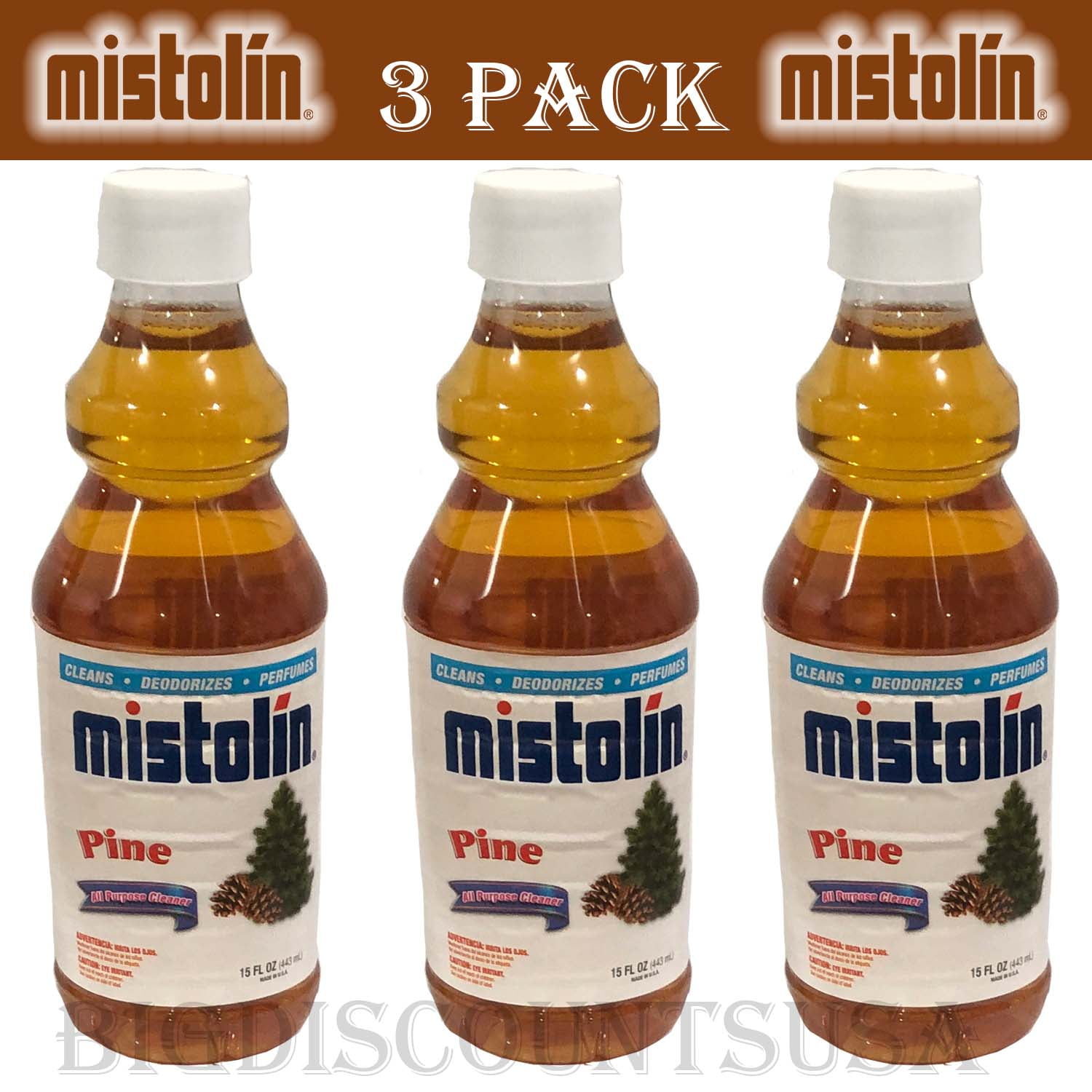 3 Pack Mistolin General All Purpose Cleaning Solution Kit Pine Scent 15 ...