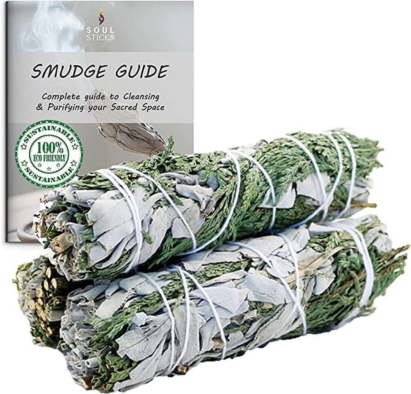 3 Pack Mixed White Sage and Cedar Leaves Smudge Sticks | Grown in ...