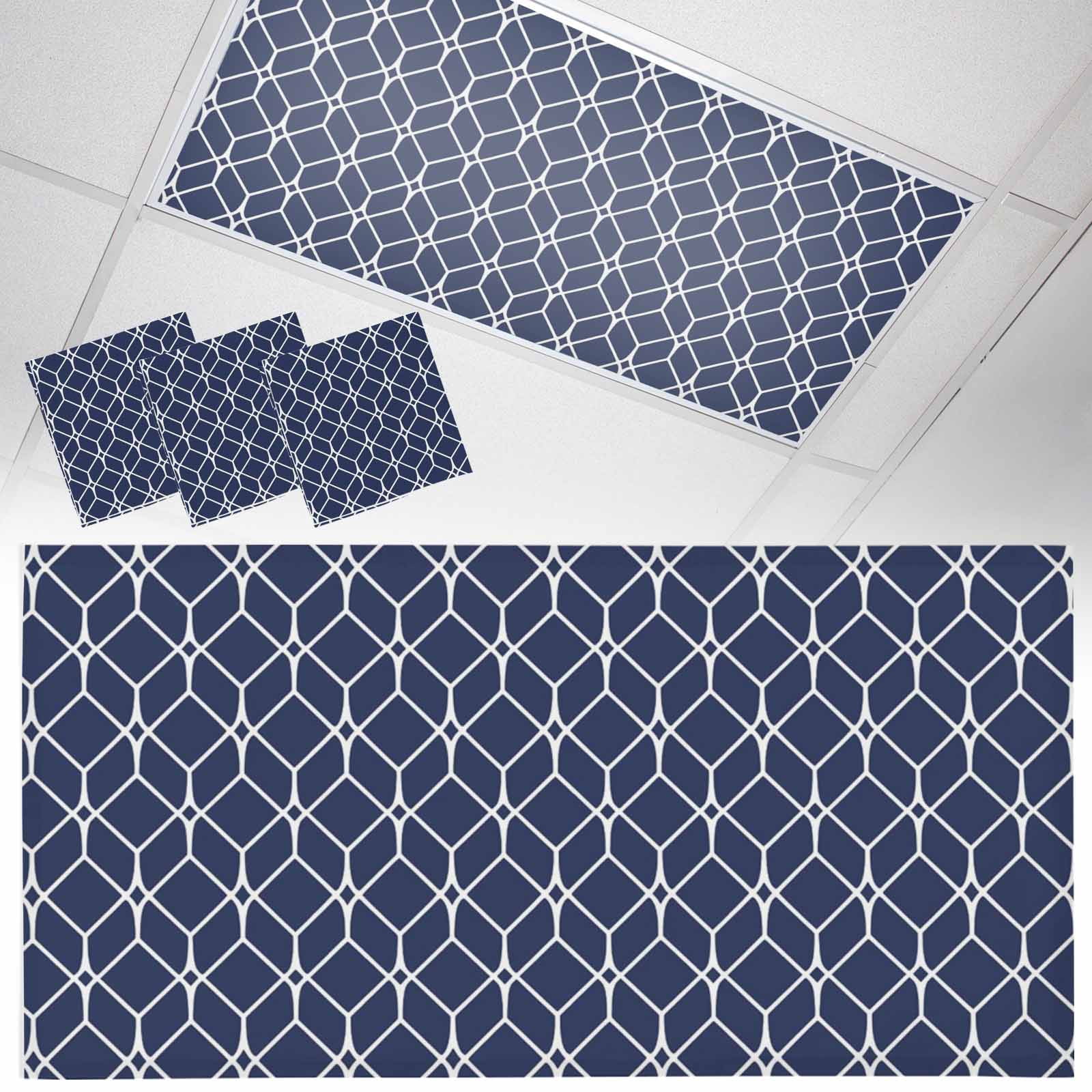 3 Pack Modern Geometric Fluorescent Light Covers for Ceiling Lights ...