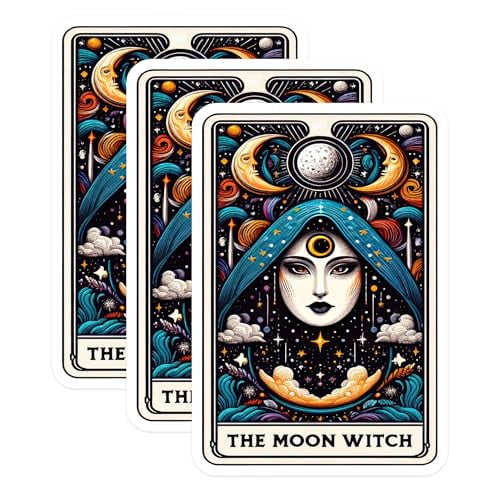 (3 Pack) Moon Witch Decals - Tarot Card Stickers - Laptop Decals - 3 ...
