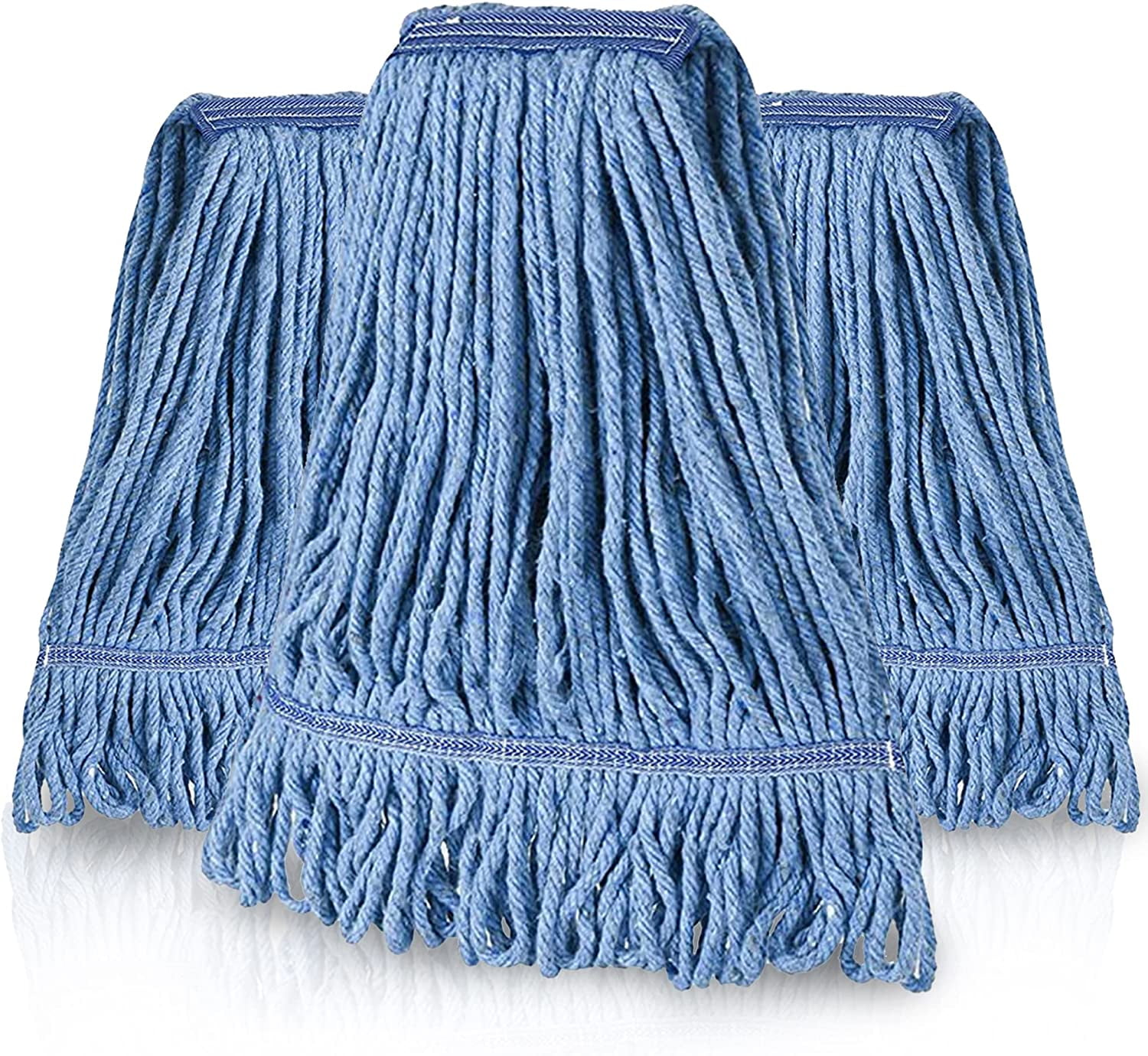(3 Pack) Mop Head Replacement, Mop Heads Blue Cotton Looped End String ...