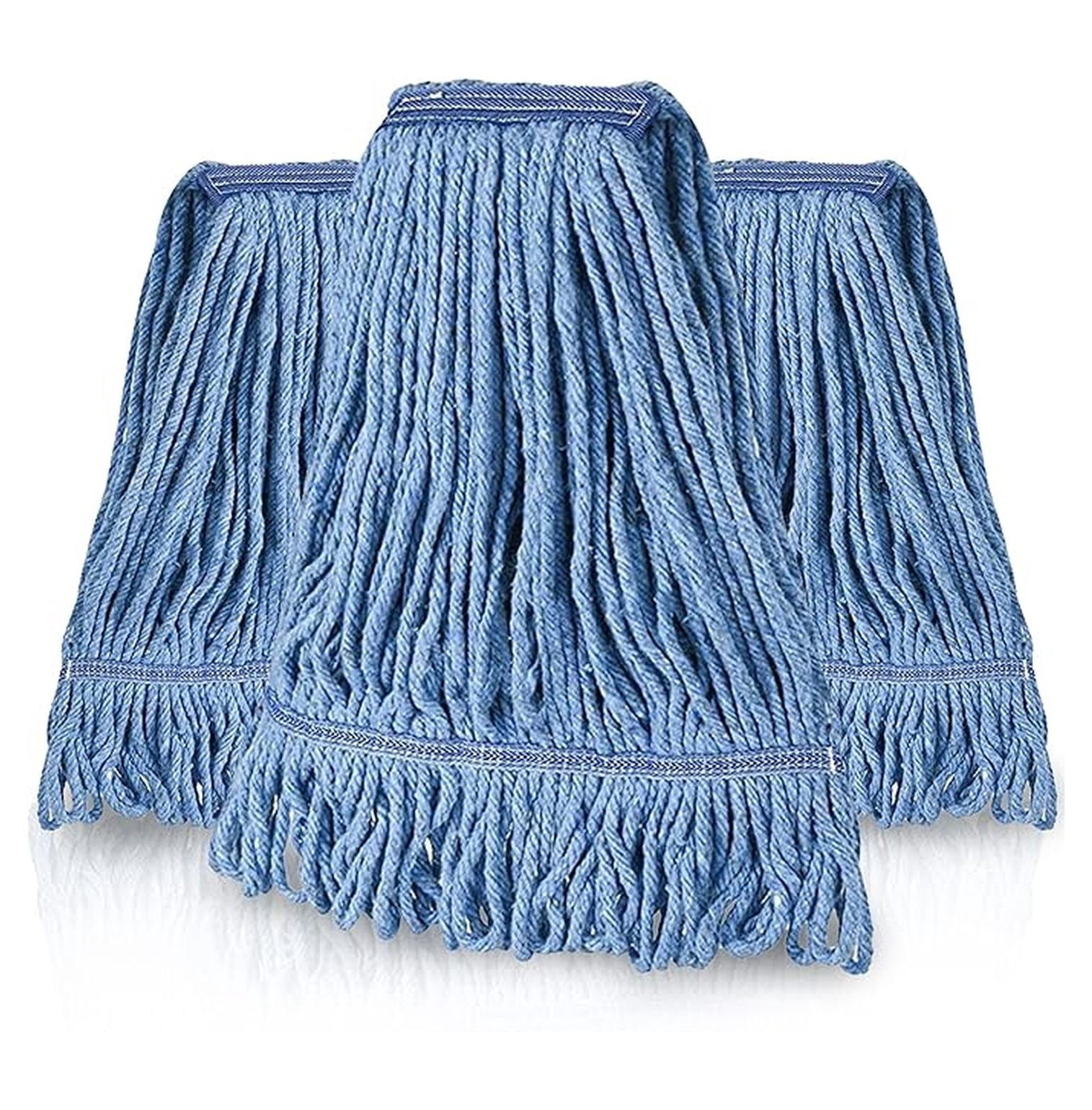 (3 Pack) Mop Head Replacement, Mop Heads Blue Cotton Looped End String ...