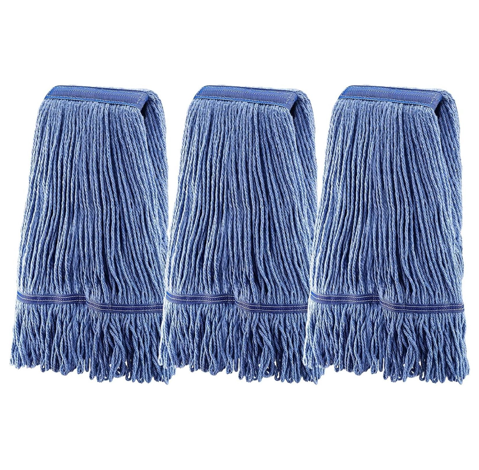 (3 Pack) Mop Head Replacement, Mop Heads ,Blue Cotton Looped End String ...