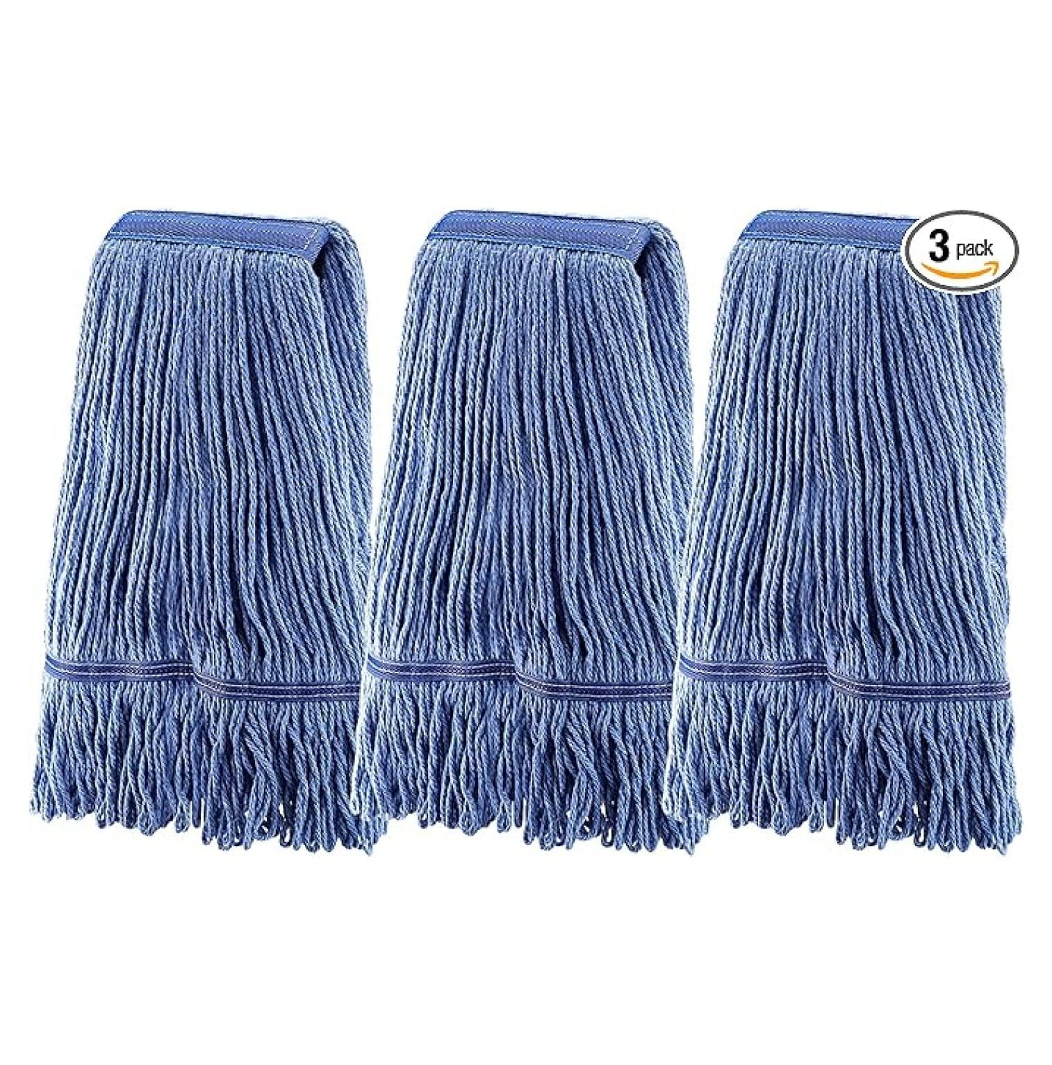 (3 Pack) Mop Head Replacement, Mop Heads ,Blue Cotton Looped End String ...