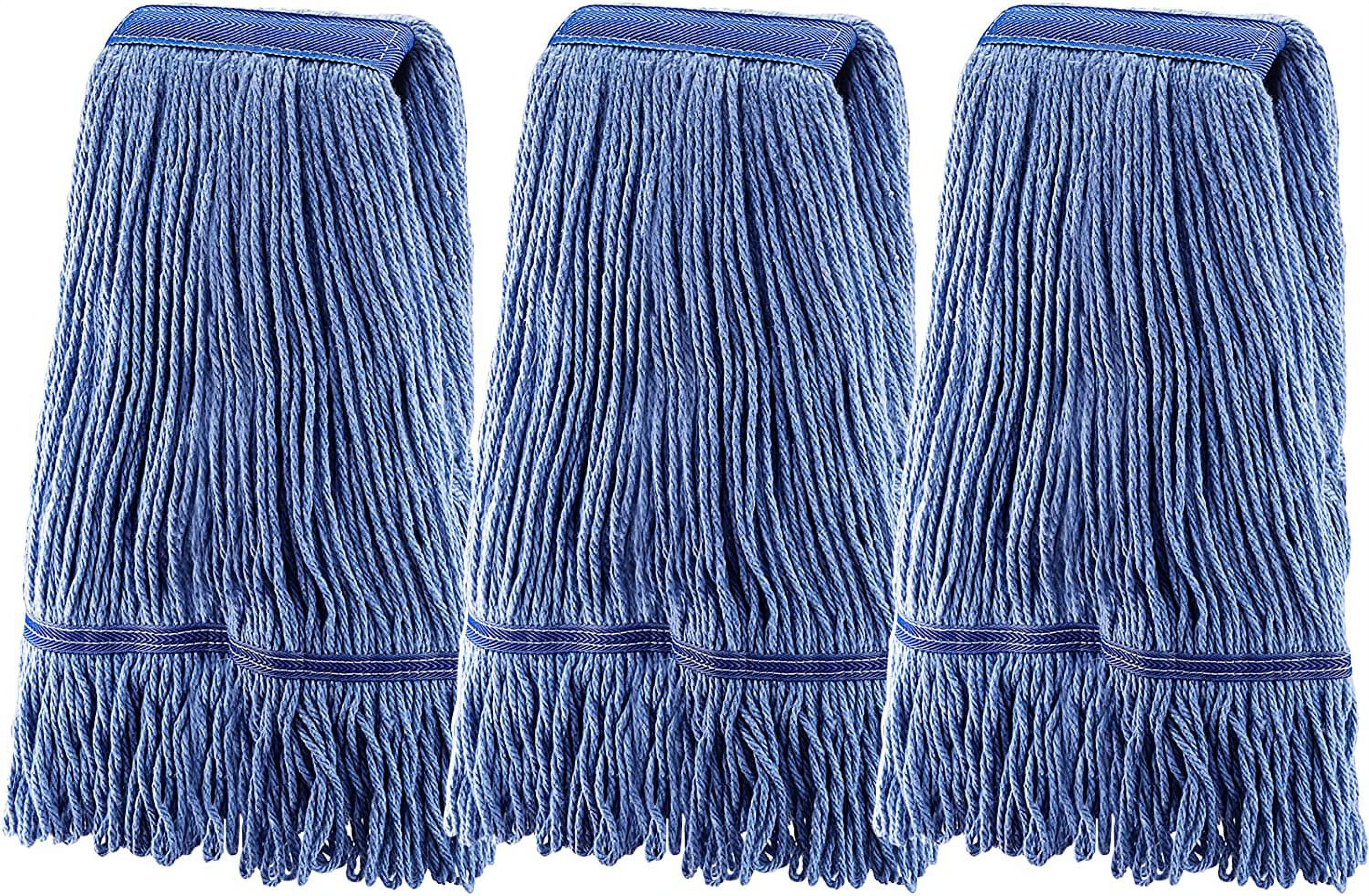 (3 Pack) Mop Head Replacement, Mop Heads Commercial ,Blue Cotton Looped ...