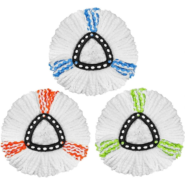 3 Pack Mop Replacement Heads Compatible with Spin Mop, Microfiber Spin ...