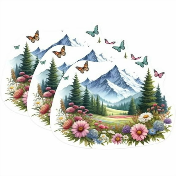 (3 Pack) Mountain Butterfly Decals - Floral Laptop Decal - Nature Decal ...
