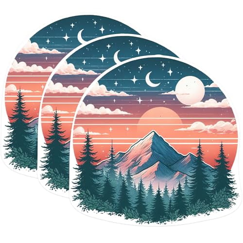 (3 Pack) Mountain Sunset Decals - Nature Landscape - Laptop Decal - 3 ...