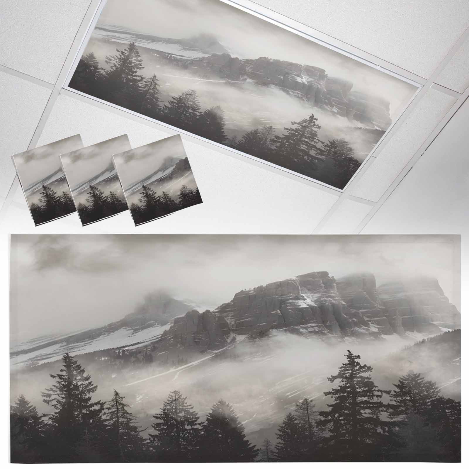 3 Pack Mountains Forest Fluorescent Light Covers for Ceiling Lights ...