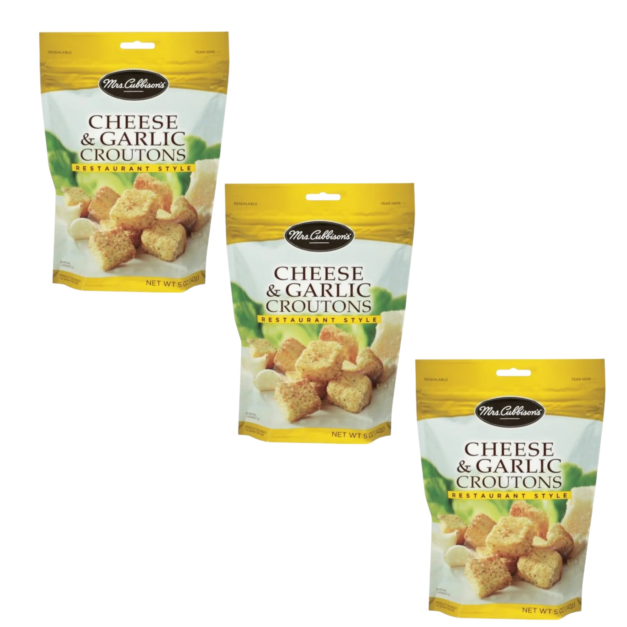 ( 3 Pack ) Mrs Cubbisons Cheese & Garlic Croutons Restaurant Style 5 Oz ...