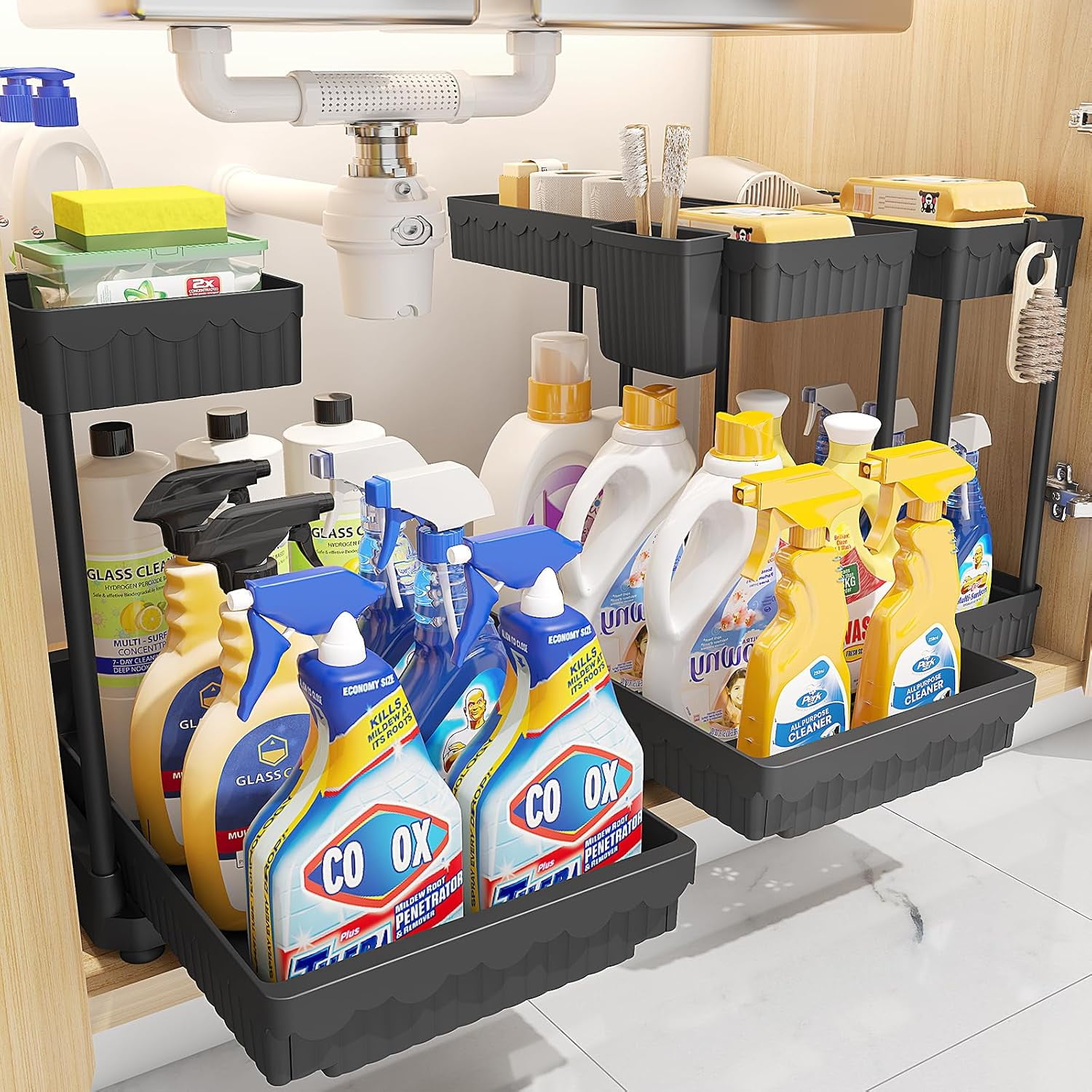 3 Pack Multi-Purpose Under Sink Organizers and Storage, 2025 L-Shaped ...