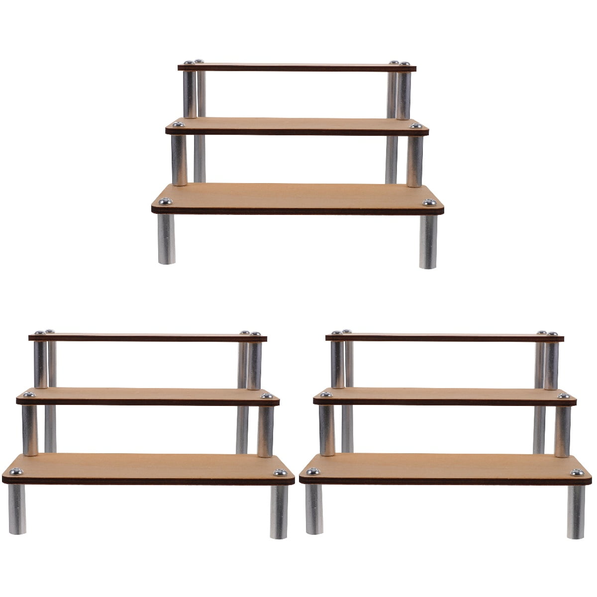 3 Pack Multi-layer Display Rack Display Shelf Models Wooden Display ...