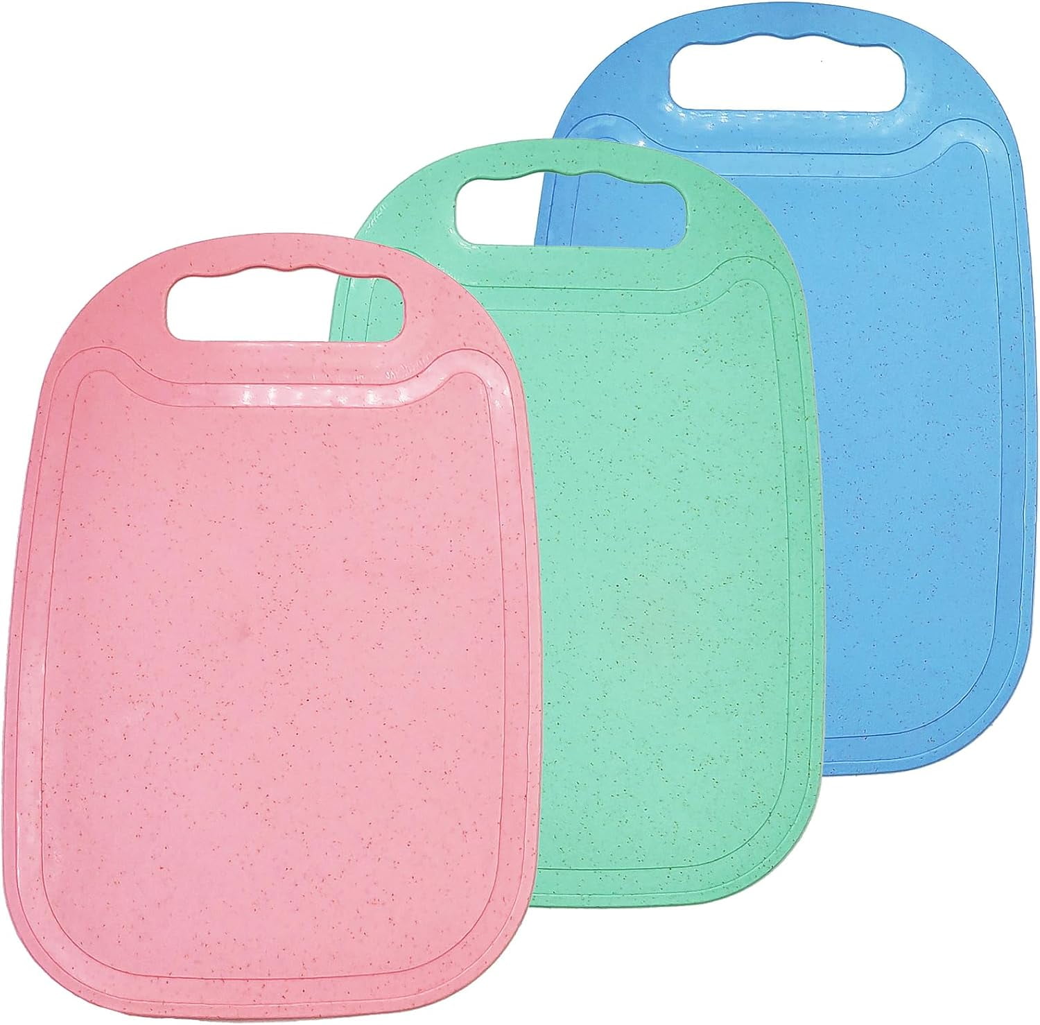 3 Pack Multicolored Wheat Straw Cutting Board for Professional Daily ...