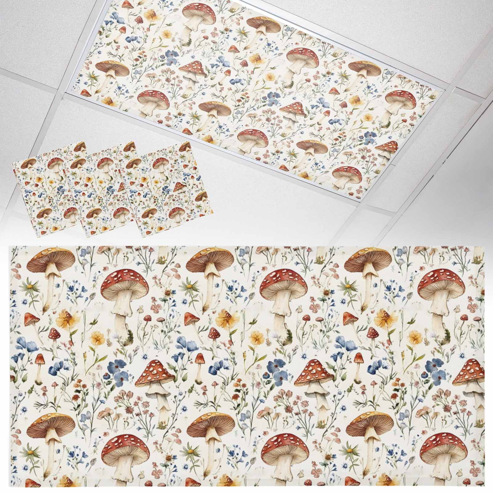 3 Pack Mushroom Leaves Fluorescent Light Covers for Ceiling Lights ...