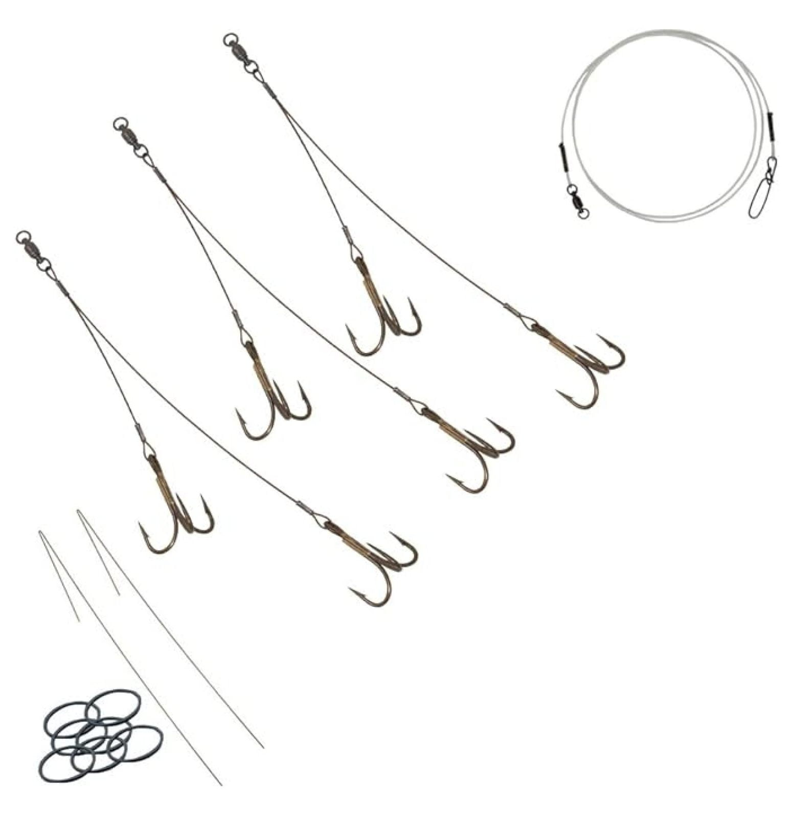 3 Pack Musky Sucker Rig (175 lb) / Muskie Pike Quick Strike Rigging ...