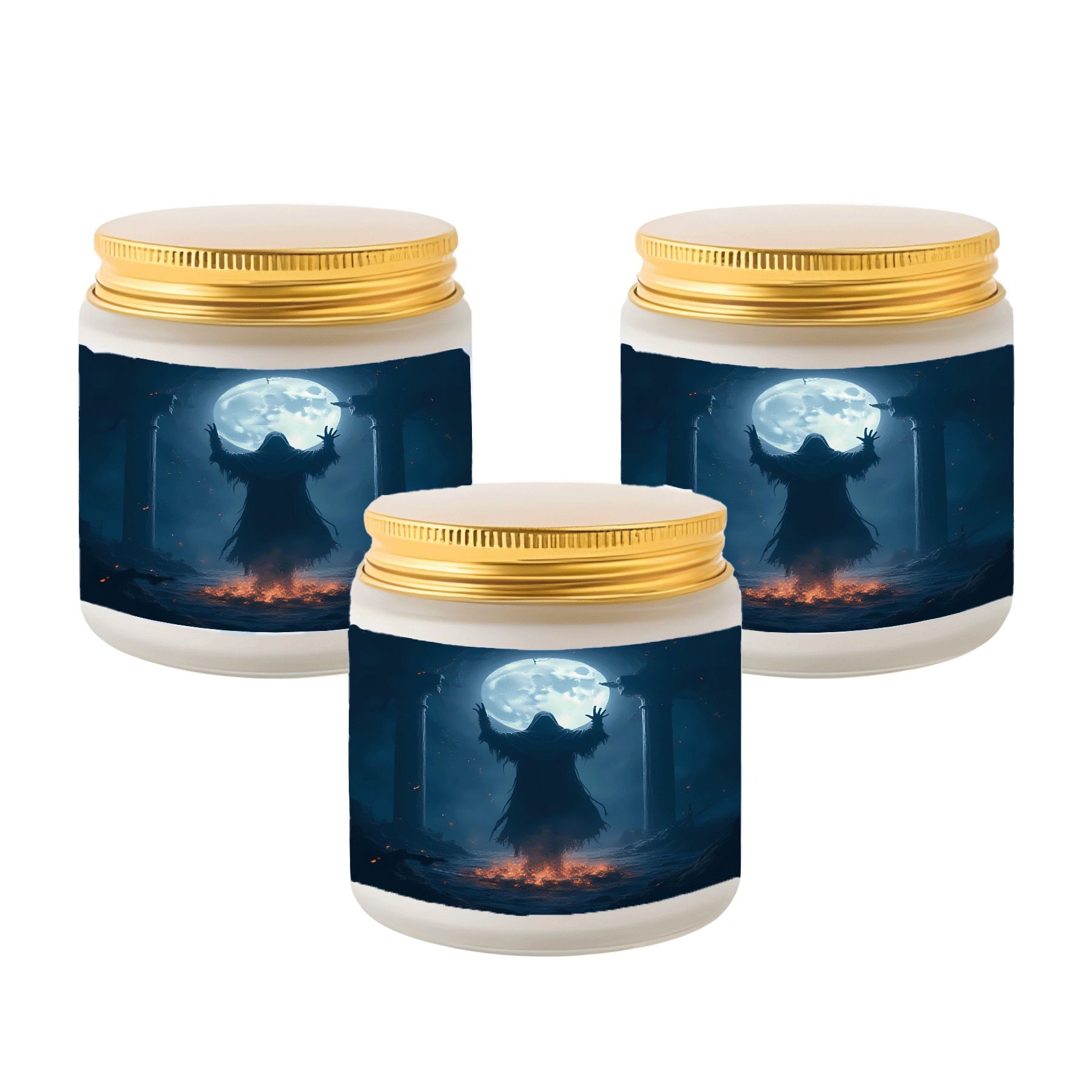 3 Pack Mystical Soy Wax Candles - Enchanting Cloaked Figure Design with ...