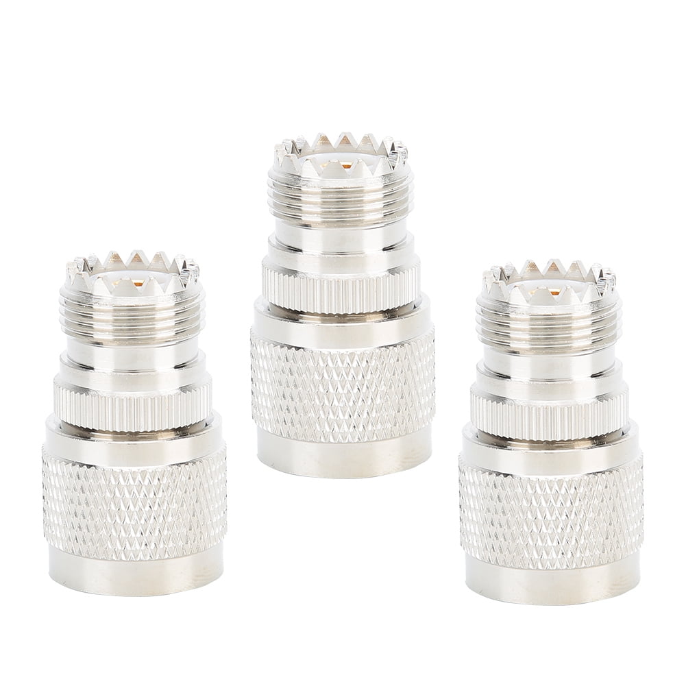 3-Pack N-Type Male to UHF SO-239 Female Adapter Connectors for Coaxial ...