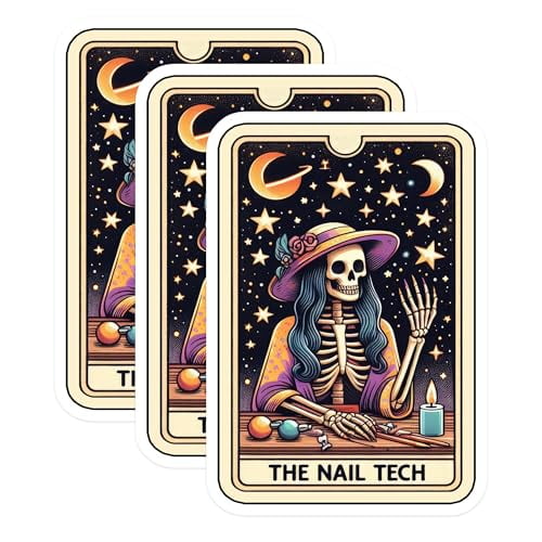 (3 Pack) Nail Tech Tarot Decals - Spooky Salon - Beauty Skeleton - 3 ...