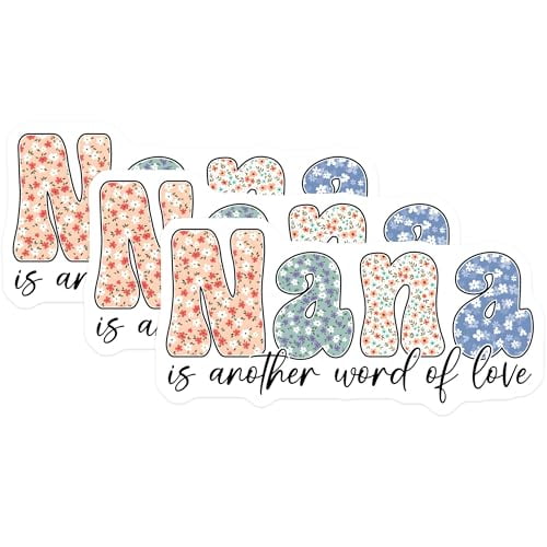 (3 Pack) Nana Decals - Floral Nana - Grandma Love Decal - 3 Inches On ...