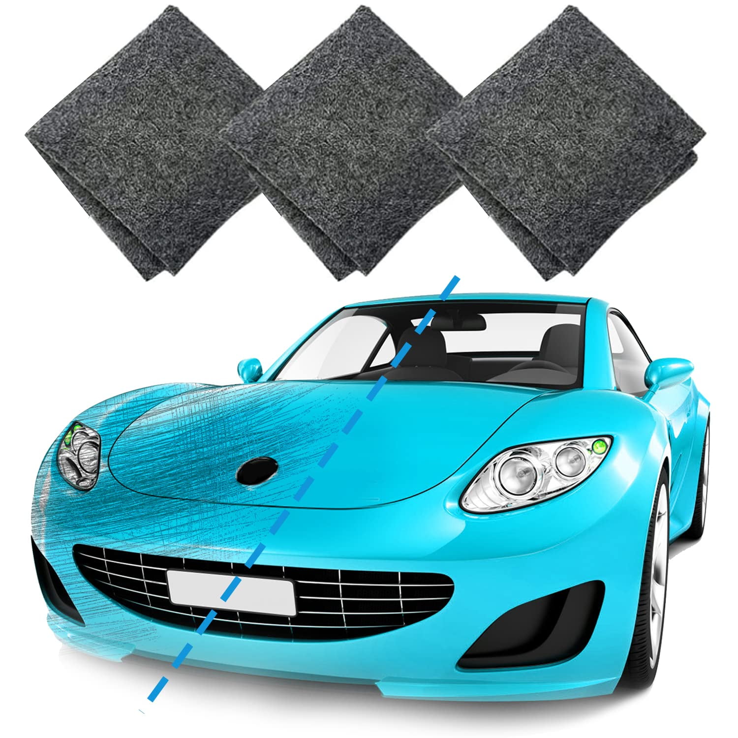 3-Pack Nano Sparkle Cloth for Car Scratches,Ultra Fine Nylon Cloth for ...
