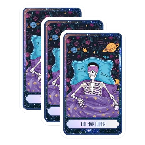 (3 Pack) Nap Queen Decals - Sleeping Skeleton - Laptop Decal - 3 Inches ...