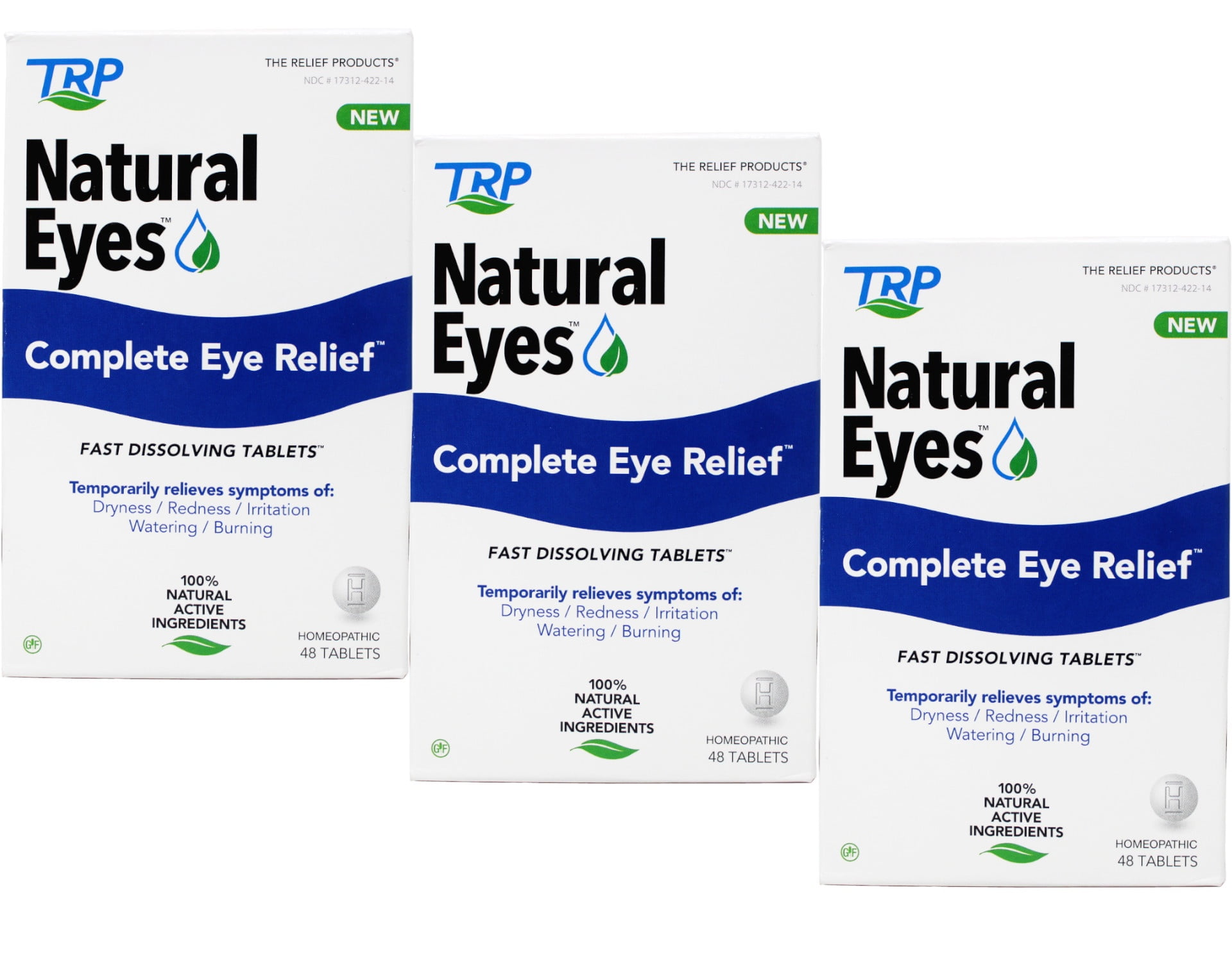 3 Pack - Natural Eyes, Complete Eye Relief, Fast Dissolving Tablets ...