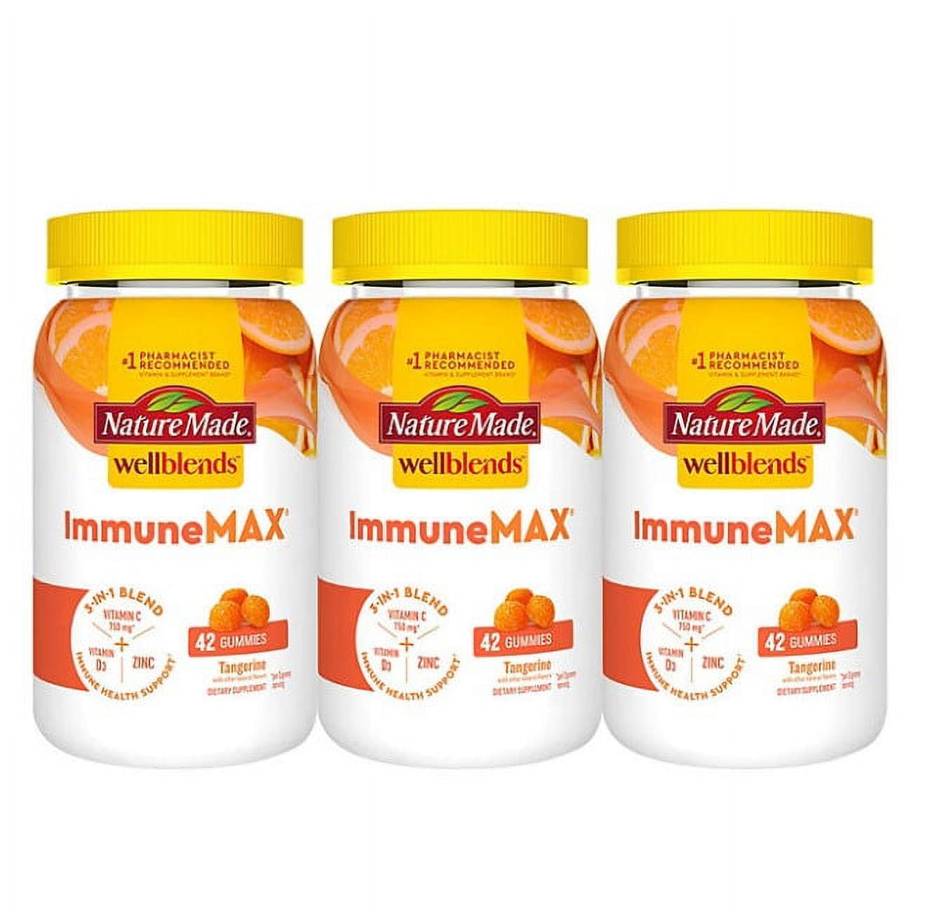 3 Pack | Nature Made Wellblends ImmuneMax Gummies, 3-in-1 Blend, 42 ct ...