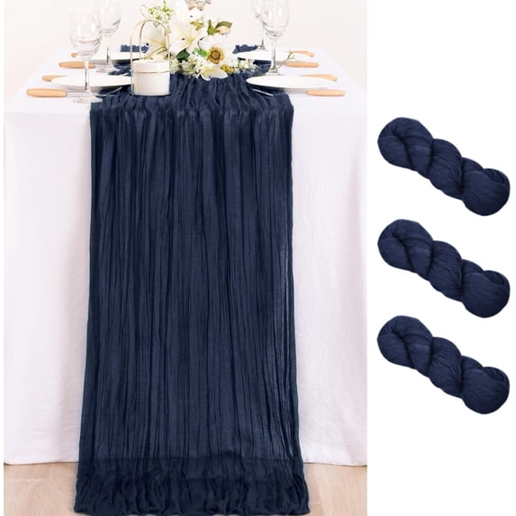 3 Pack Navy Blue Table Runner 10ft Rustic Spring Summer Cheesecloth ...