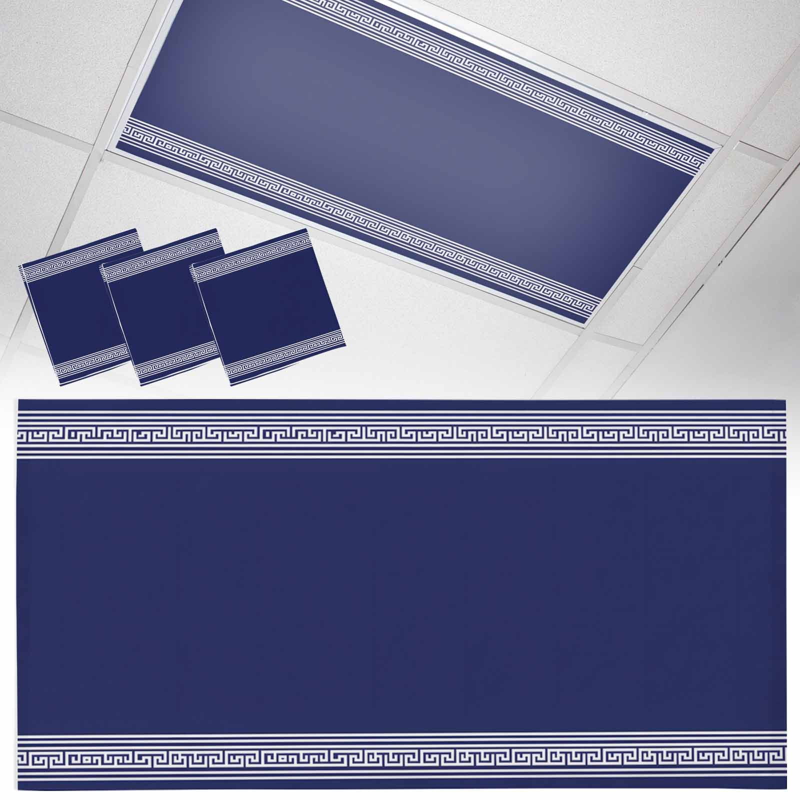 3 Pack Navy Blue White Fluorescent Light Covers for Ceiling Lights ...