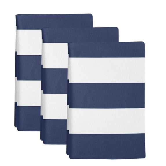 3 Pack Navy Blue White Stripes Simple Kitchen Towels, Geometric ...