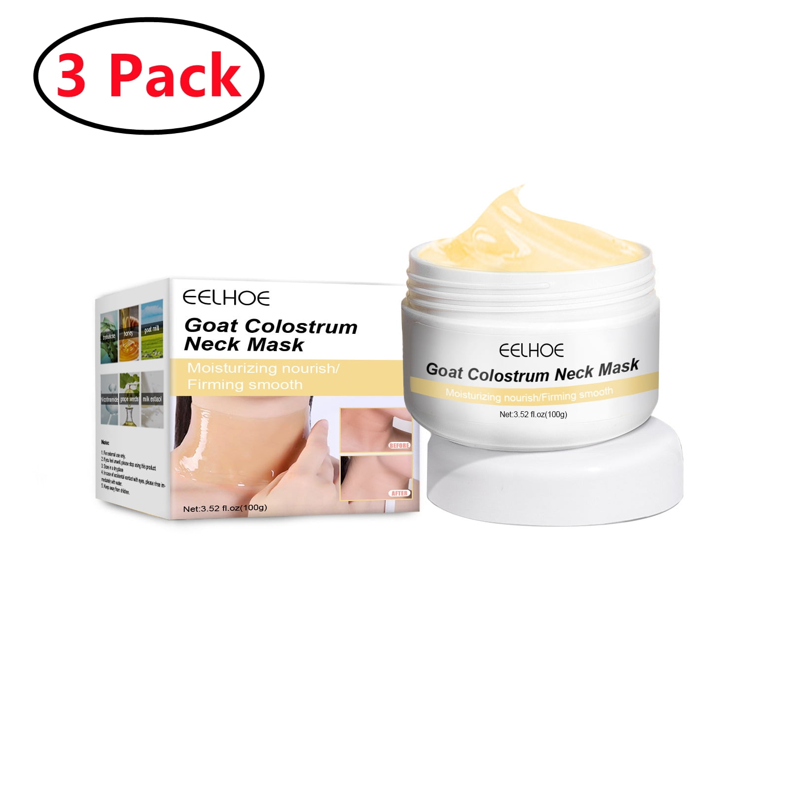 3 Pack Neck Firming Cream, Double Chin Reducer, Neck Cream for Sagging ...